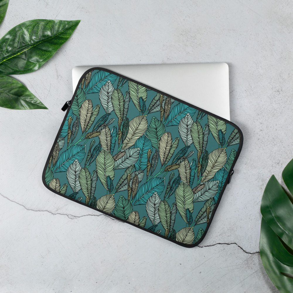 Soft Laptop Case Sleeve Blue Tropical Design - SheelaSheek